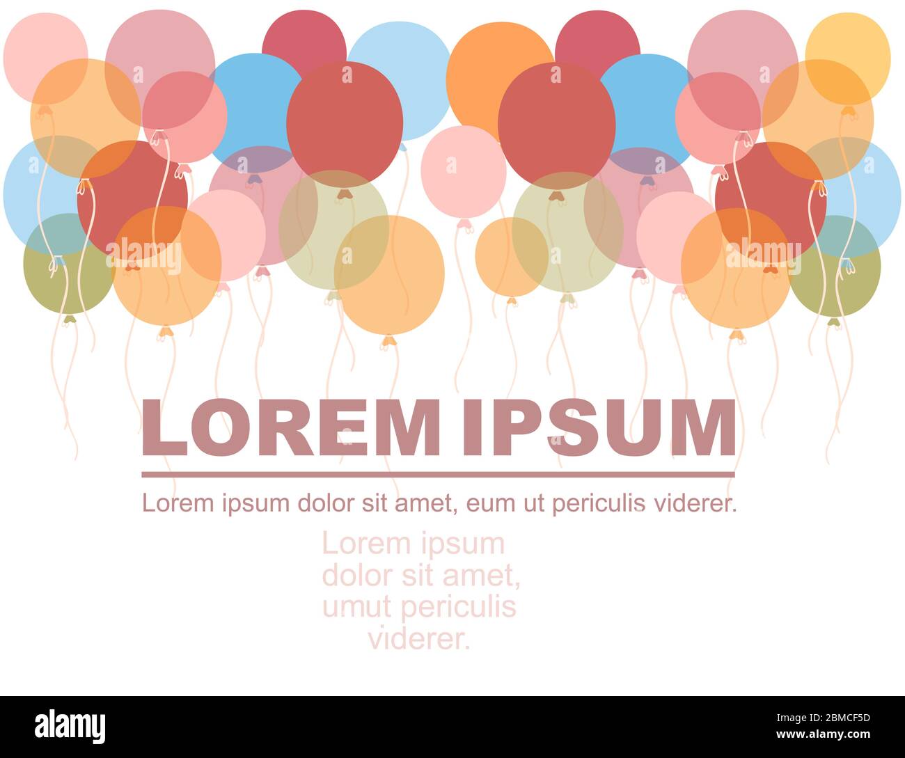 Advertising flyer design with birthday balloons flat vector ...
