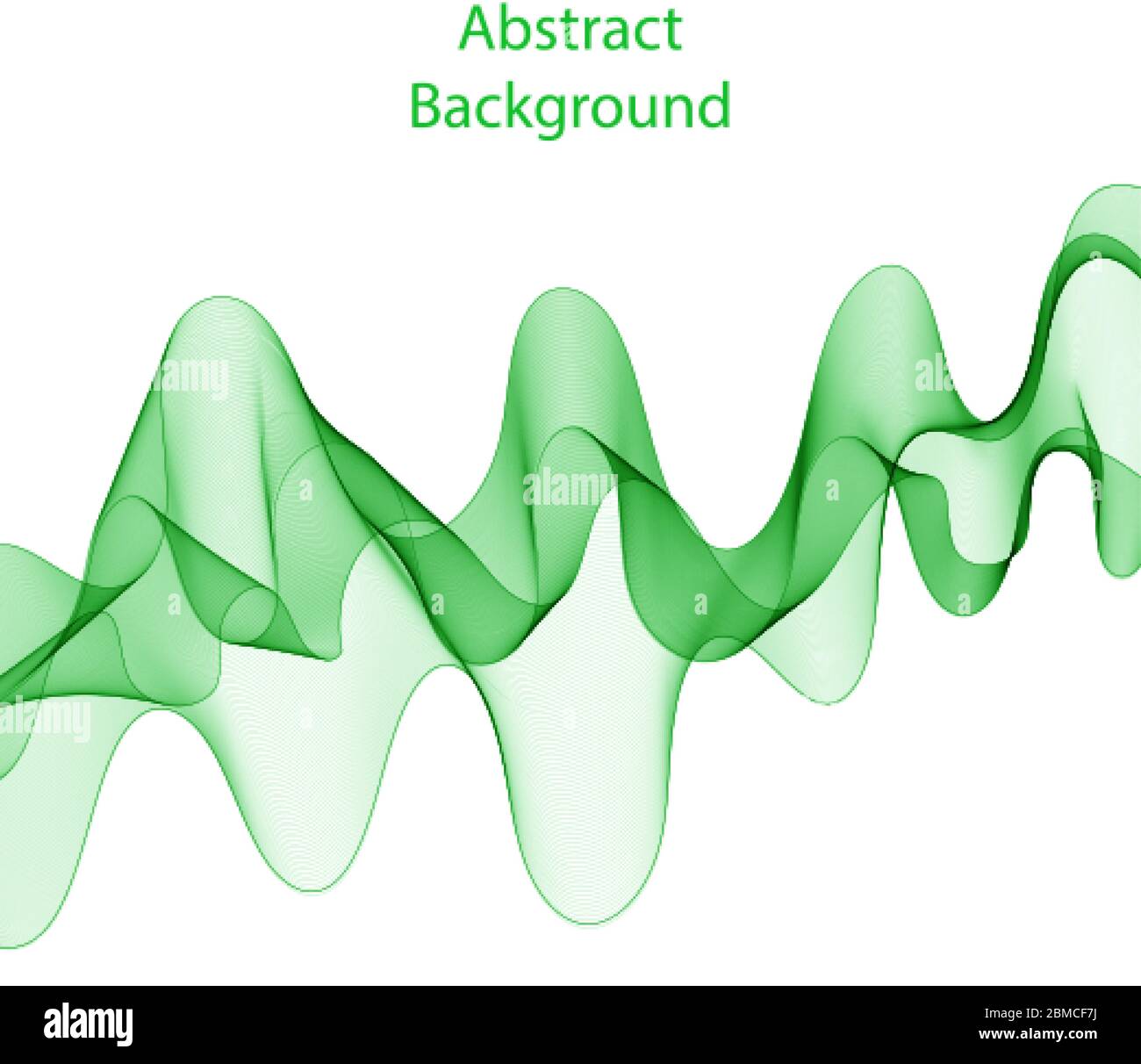 Green wavy smooth lines. Vector abstract background. Wave as a design ...