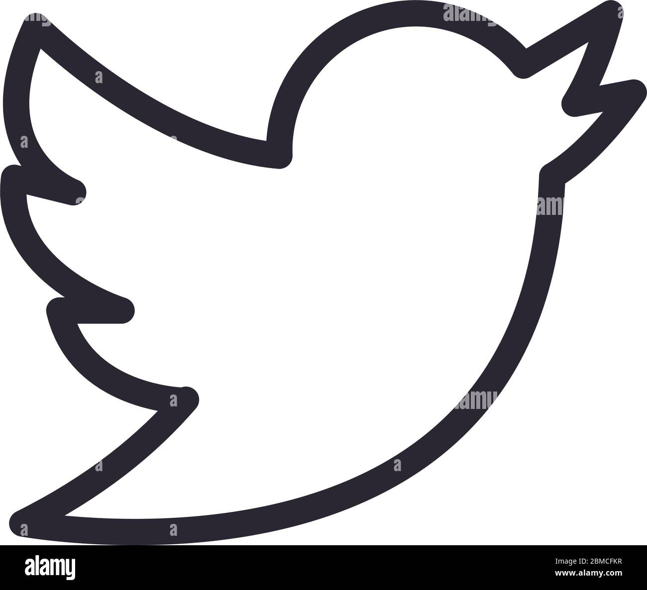 White Twitter Bird Outline