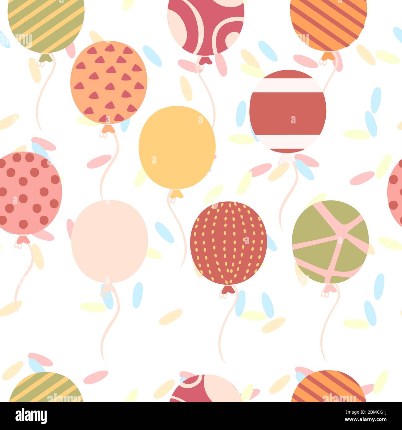 Seamless pattern of flat balloons with different texture pattern flat ...