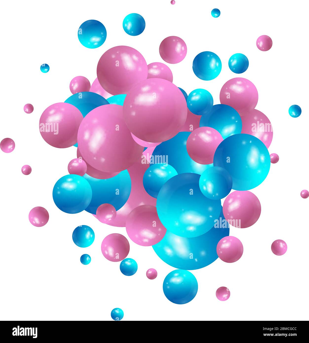 Abstract Flying Spheres Background. Sweet Candy. Colorful Realistic ...