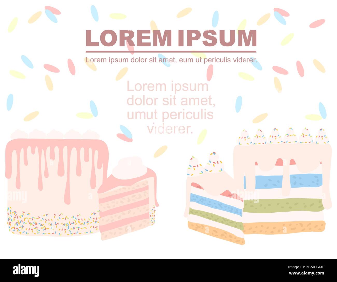 Advertising flyer design piece of cake cream-topped multi-layer cake ...