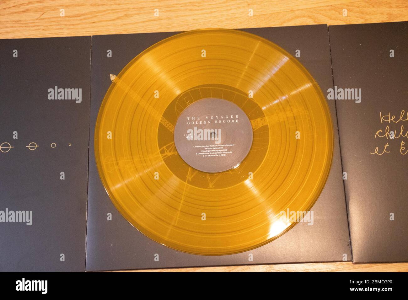 The Golden Record on a turntable being played Stock Photo - Alamy