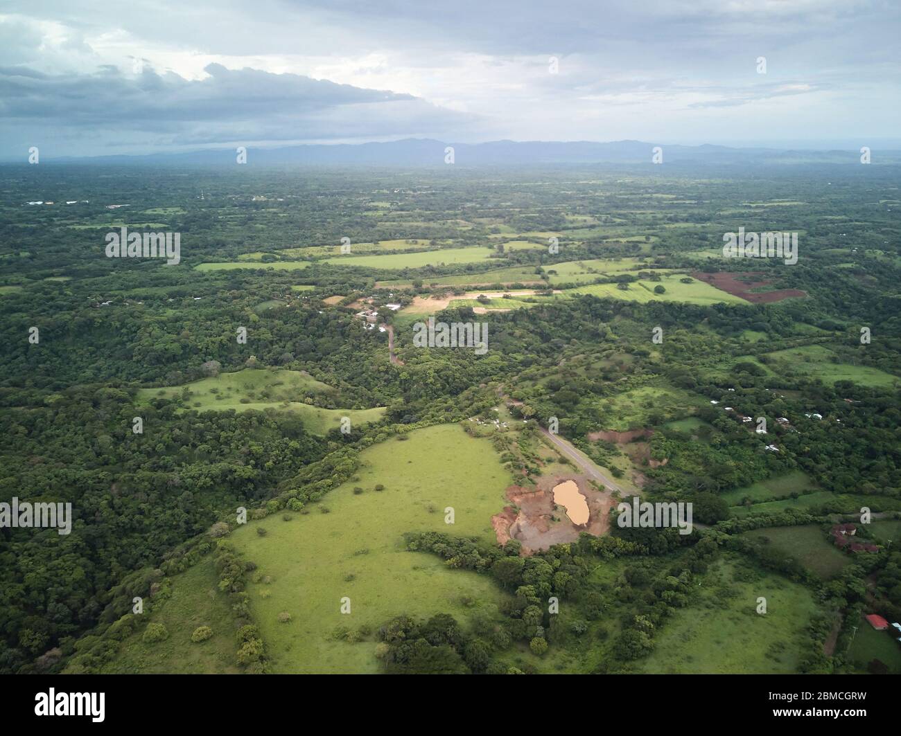 Aerial view farmland green field hi-res stock photography and images ...