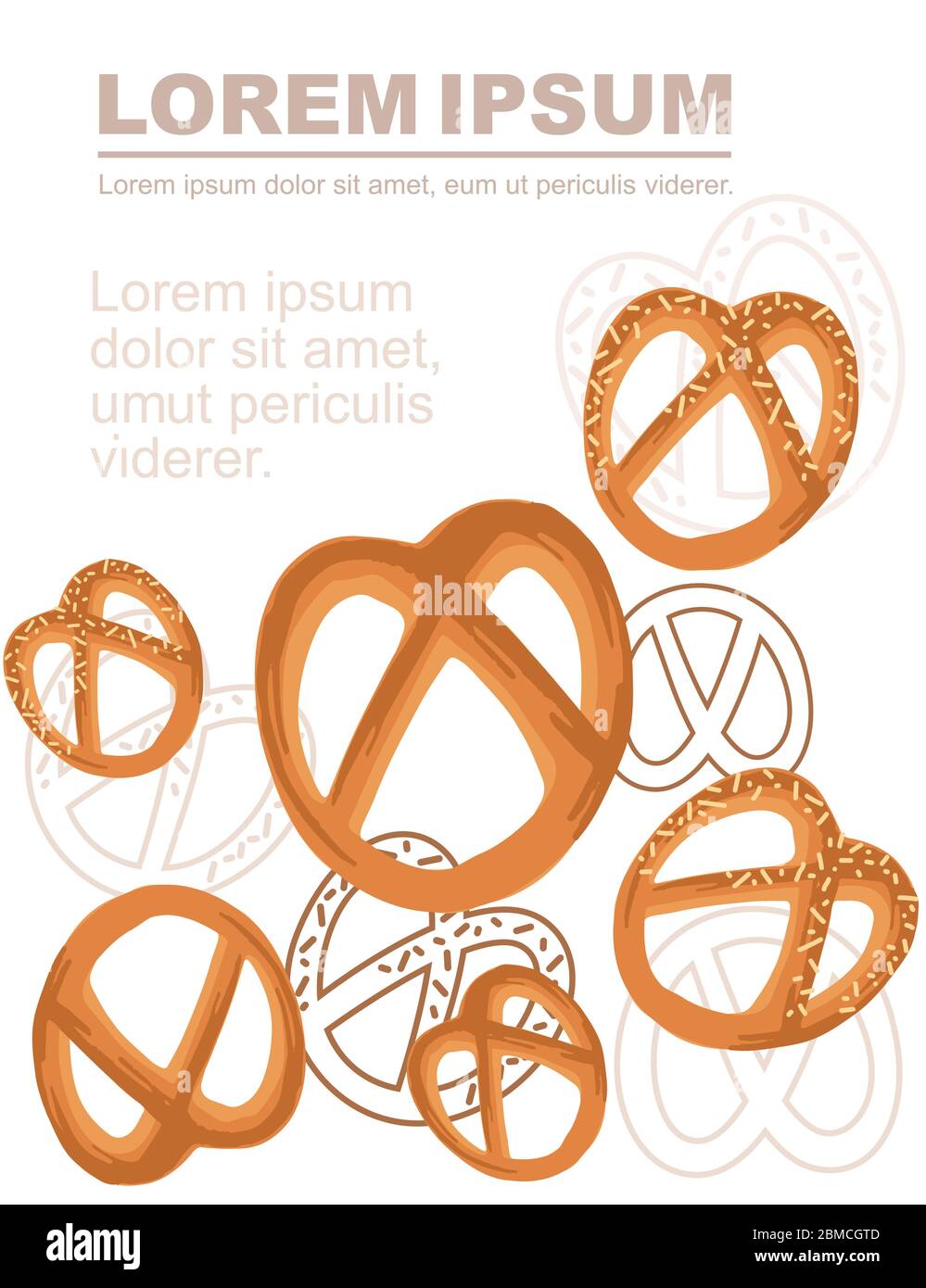 Advertising flyer design with bakery pretzel products for bakery shop ...