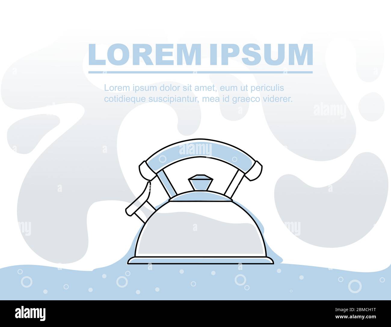 Water pouring from kettle advertising flyer design flat vector ...