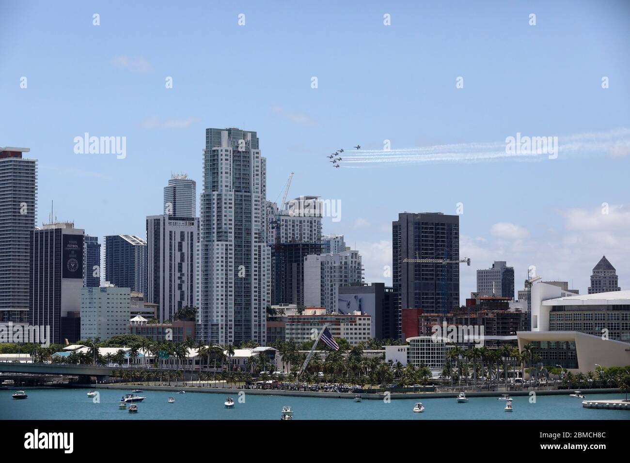 MIAMI, FL - MAY 8: U.S. Navy Blue Angels fly over Miami to pay tribute ...