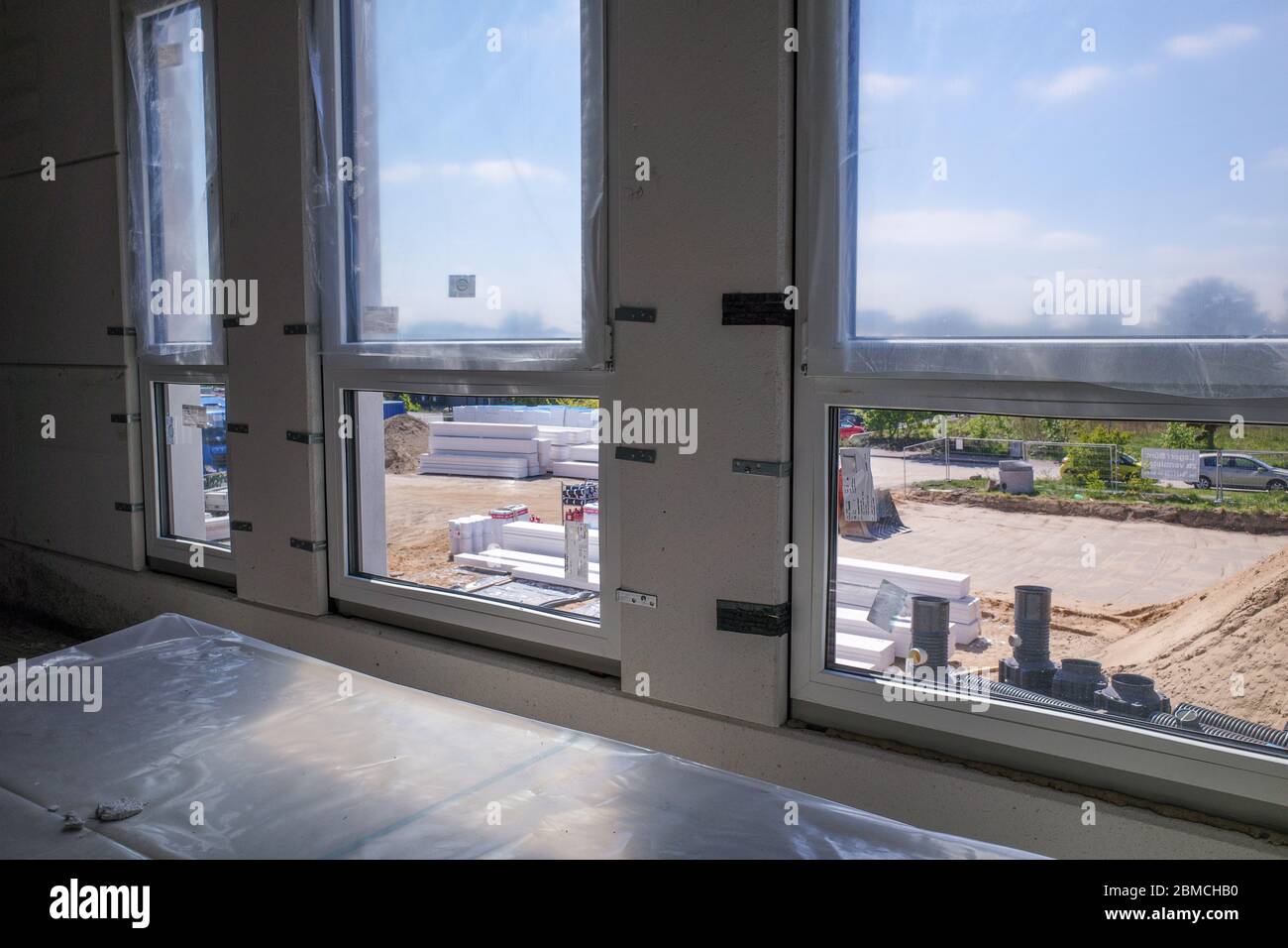 in a new building the windows have just been installed Stock Photo - Alamy