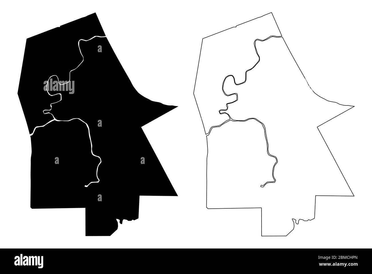 Ta Khmau City (Kingdom of Cambodia, Kampuchea, Kandal Province) map vector illustration ...