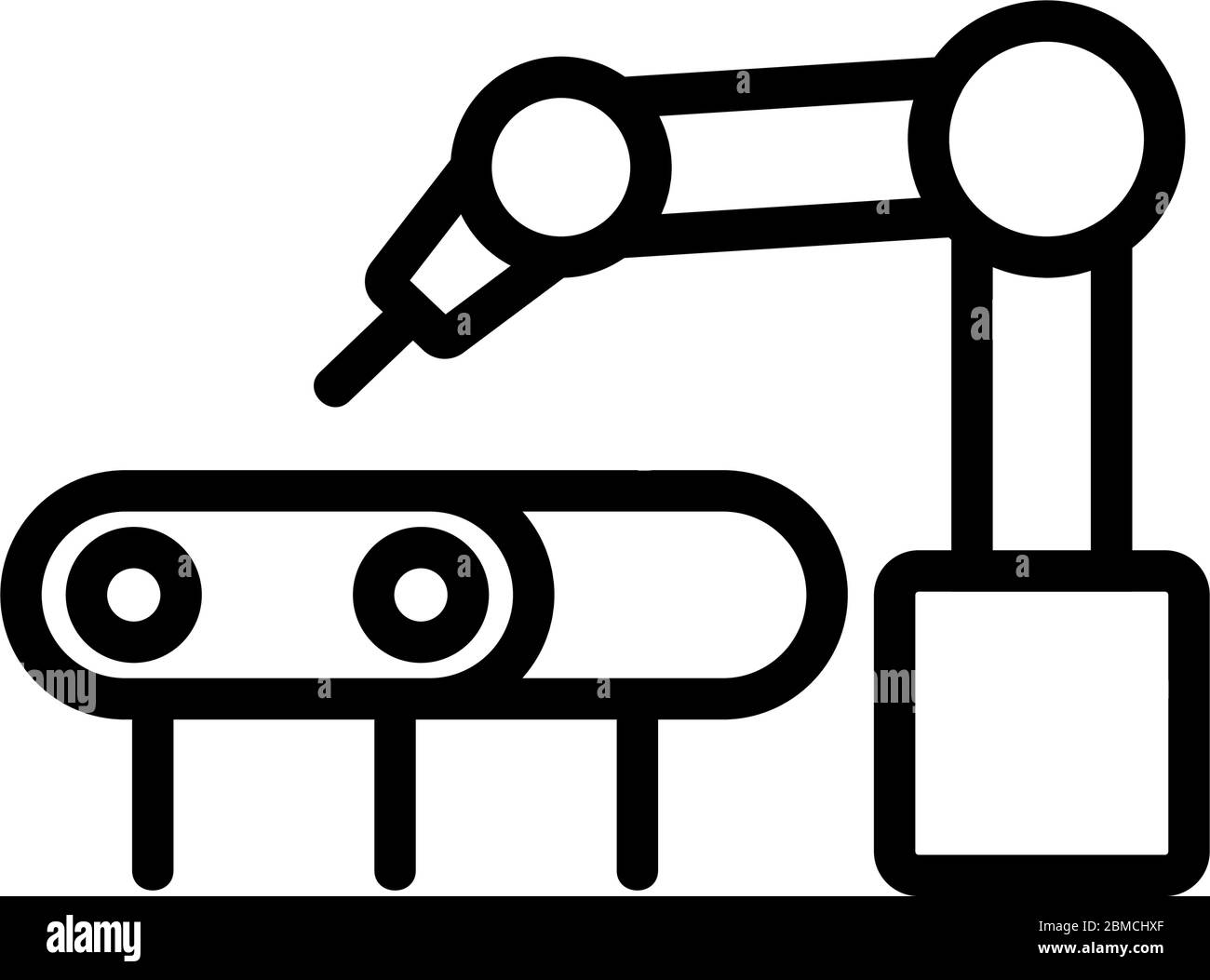 automated electric conveyor icon vector outline illustration Stock ...