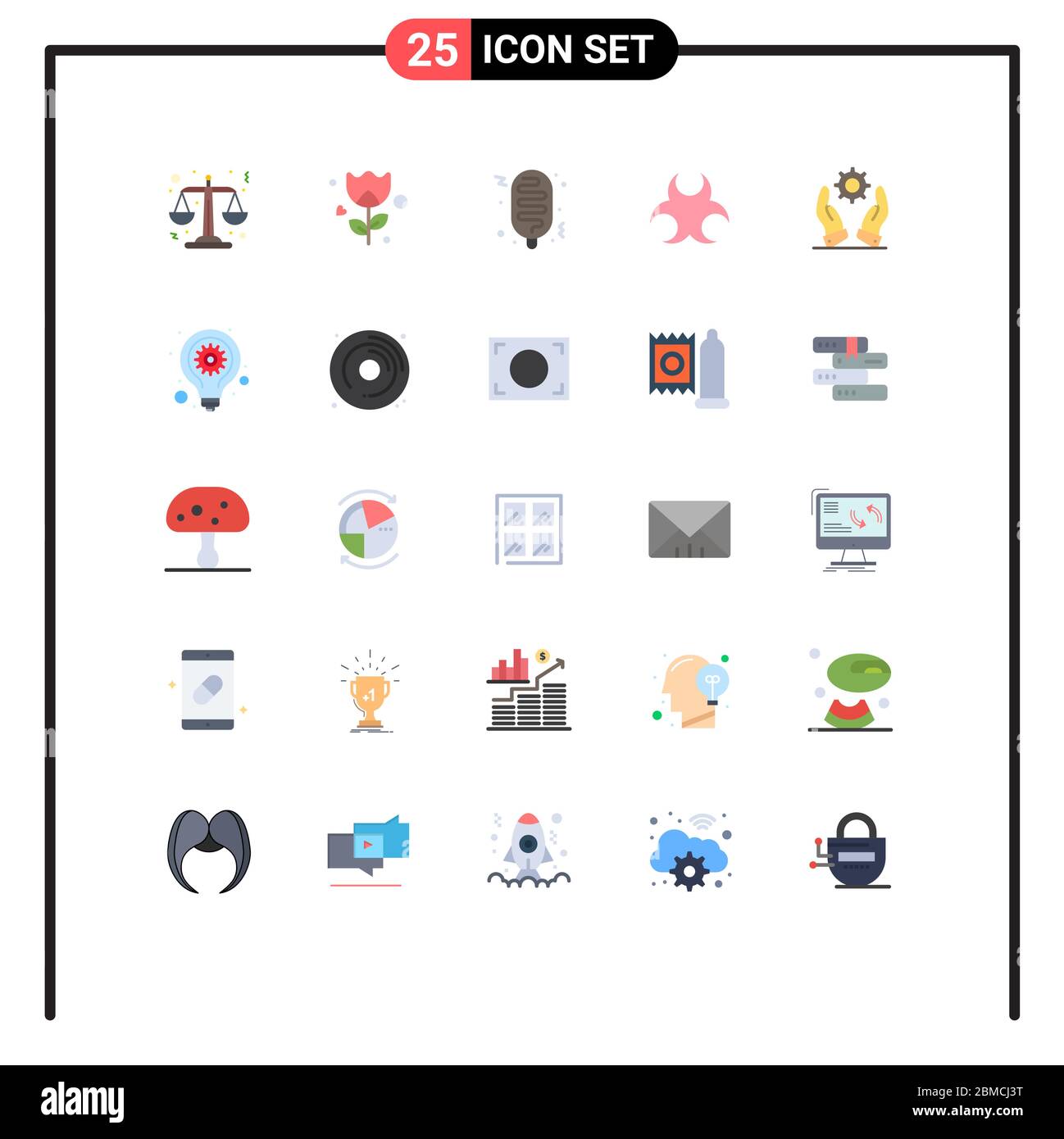 Set of 25 Modern UI Icons Symbols Signs for bulb, modern, fast ...