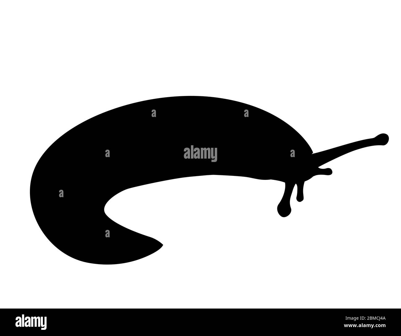 Black silhouette slug cartoon animal design flat vector illustration ...