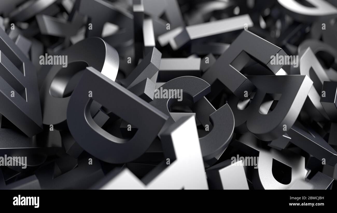 3d illustration concept closeup of many shiny metallic aluminum like ...