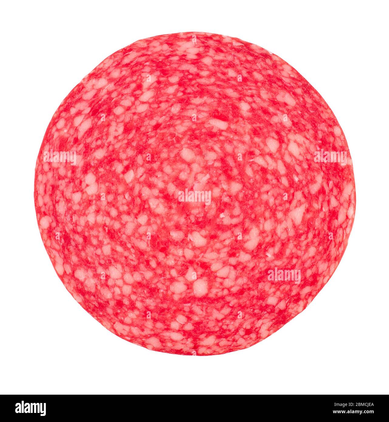 top view macro detail of smoked salami sausage slice texture Stock Photo - Alamy