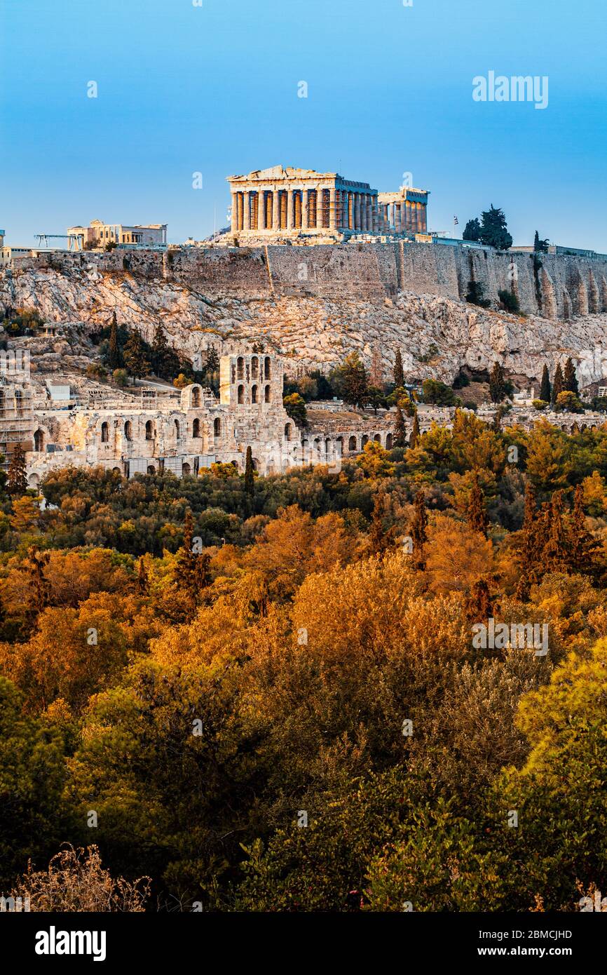 Parthenon, Acropolis of Athens, Greece, vertical shot Stock Photo - Alamy