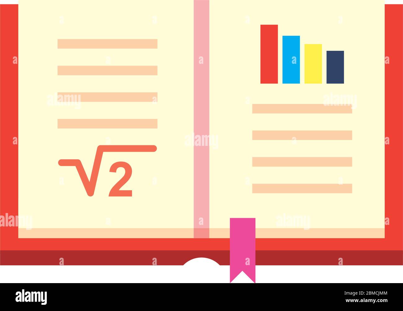 book flat style icon design, Math finance and education theme Vector ...