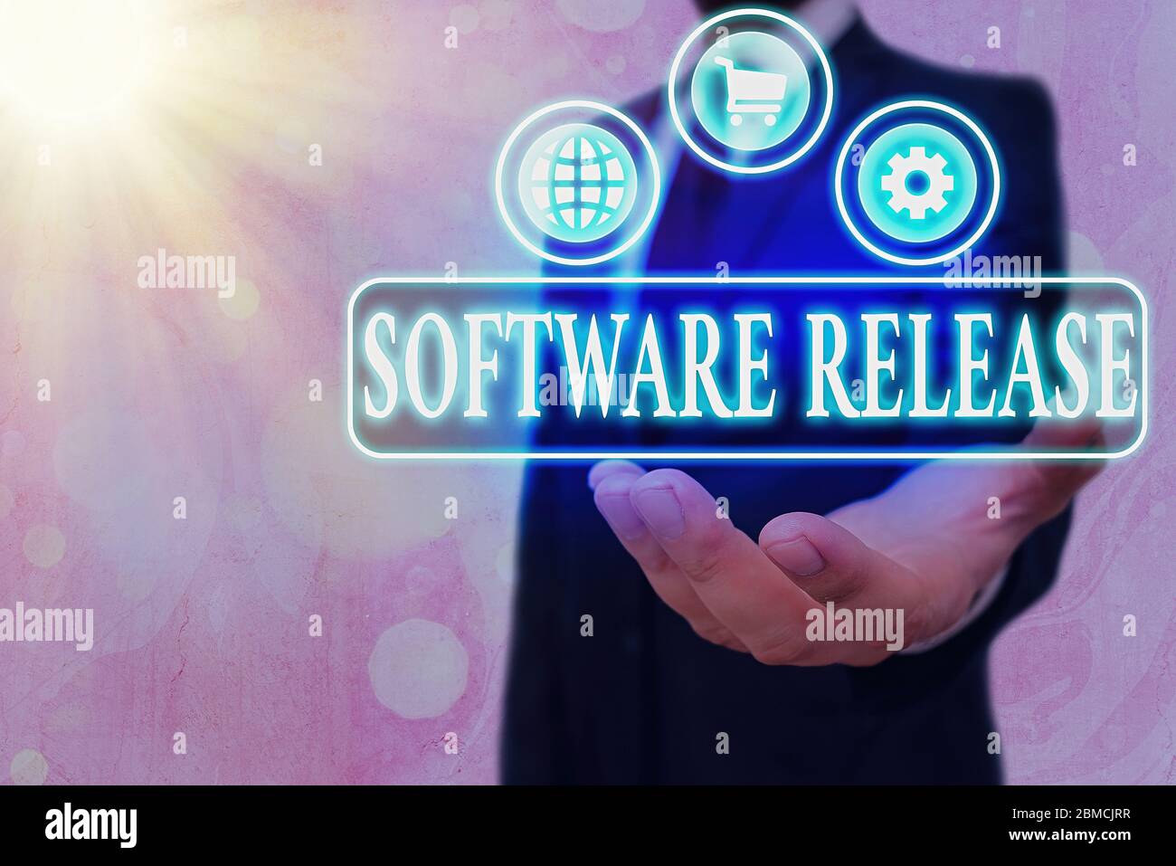 Text sign showing Software Release. Business photo text sum of stages ...