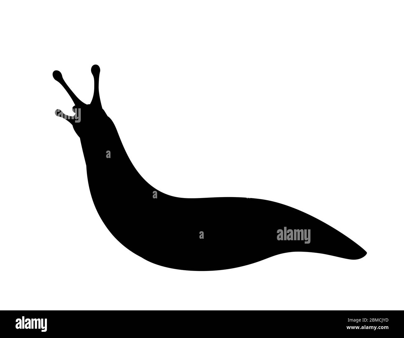 Black silhouette slug cartoon animal design flat vector illustration ...