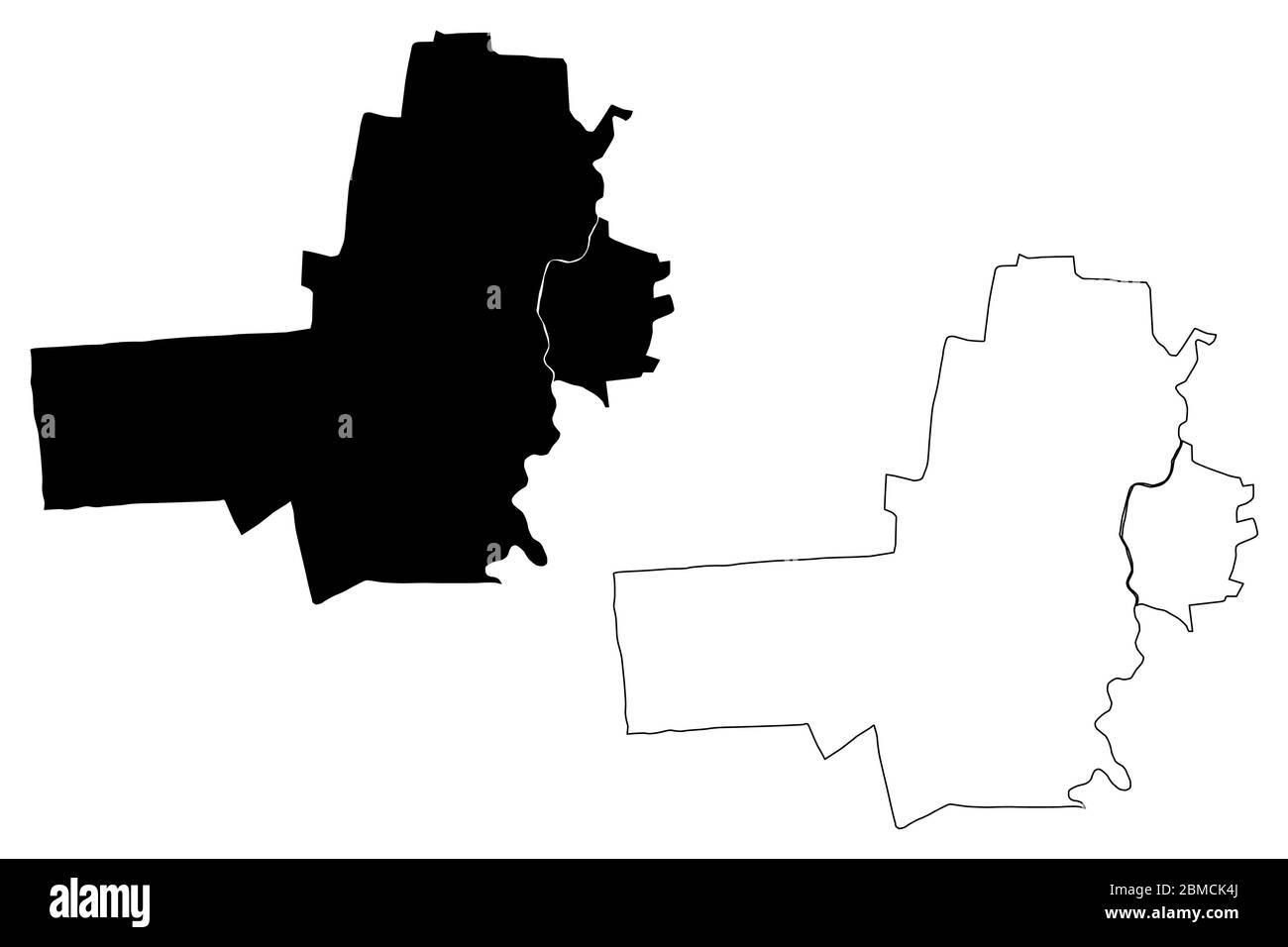 Battambang City (Kingdom of Cambodia, Kampuchea) map vector ...