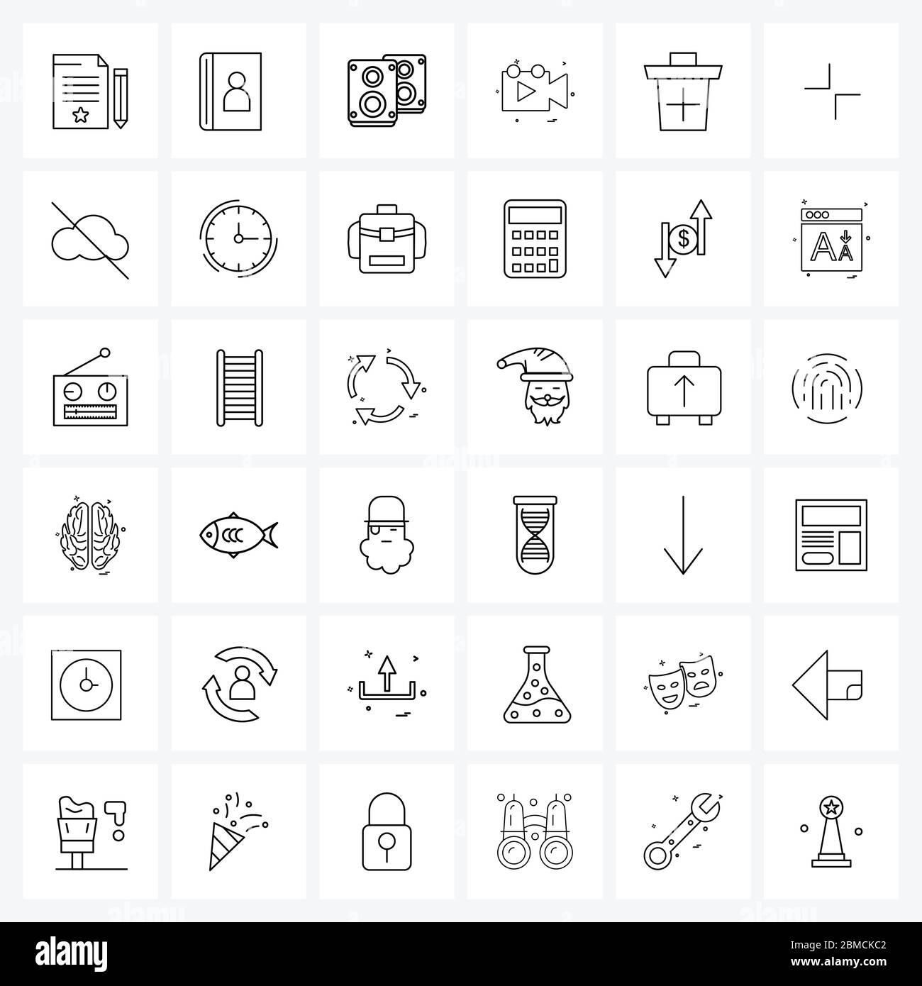 Pixel Perfect Set of 36 Vector Line Icons such as arrow, remove, laud ...