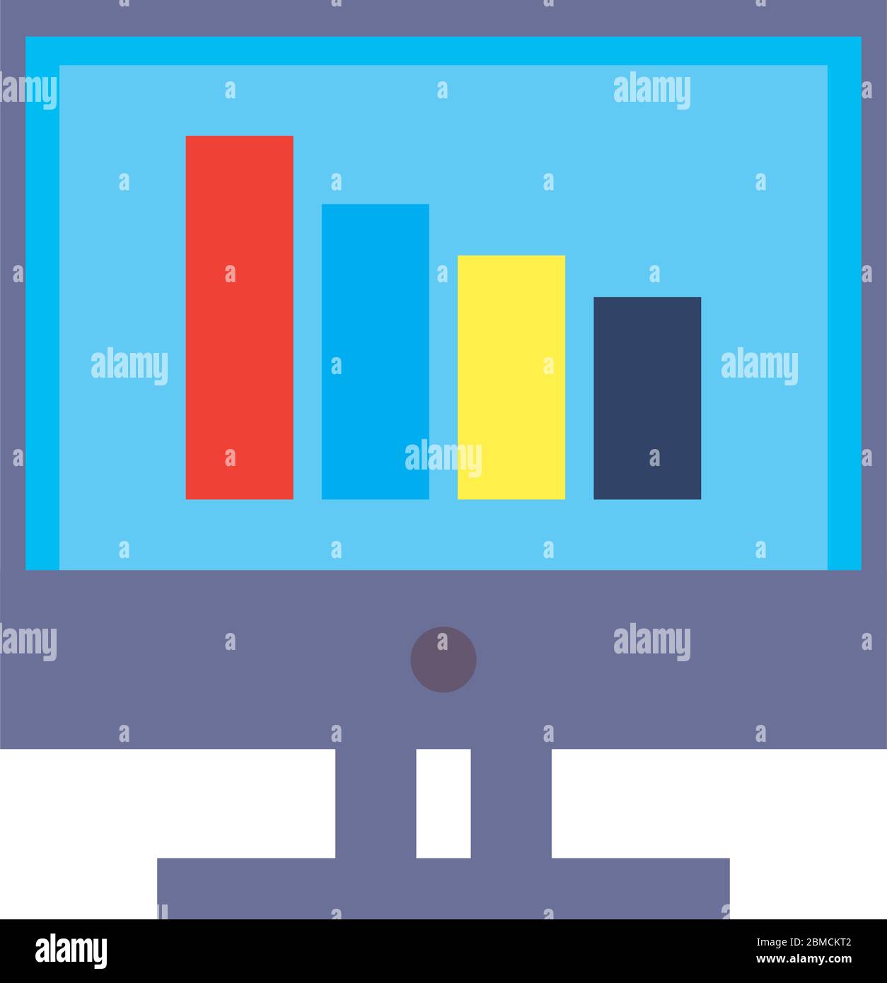 Infographic inside computer flat style icon design, Data information ...