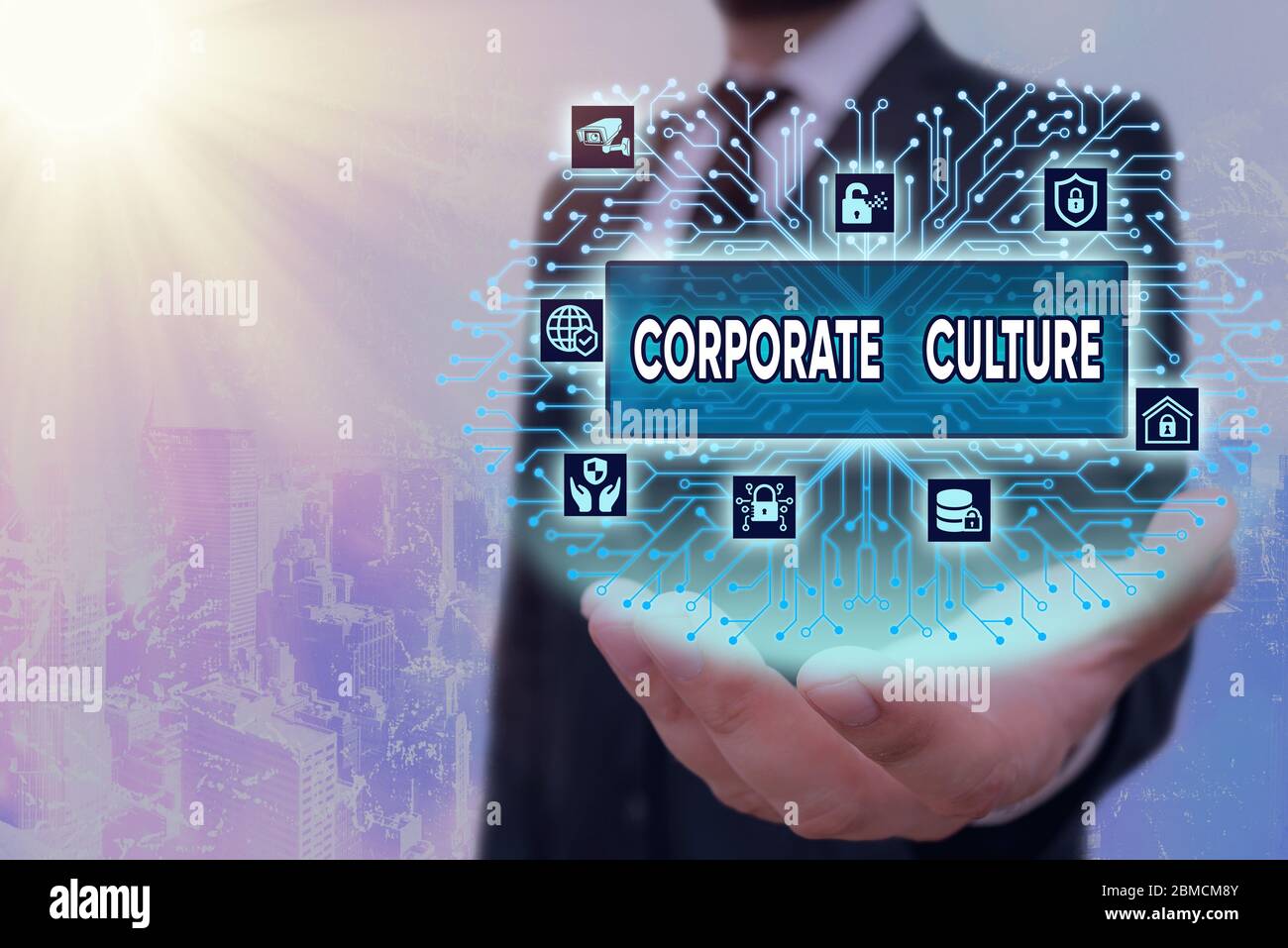 Writing note showing Corporate Culture. Business concept for Beliefs ...