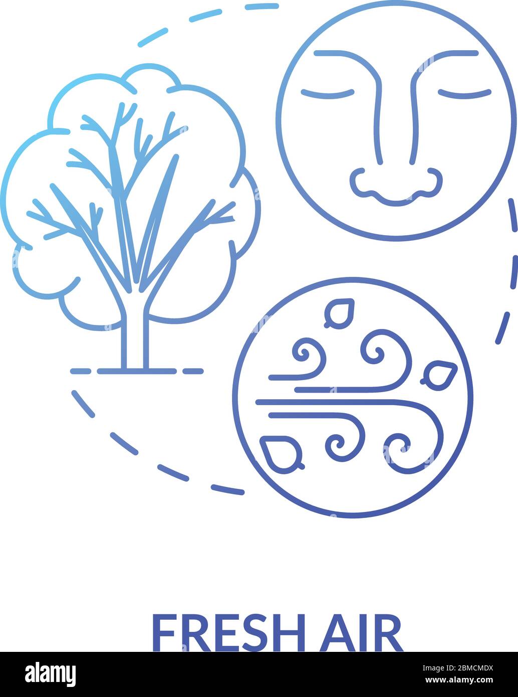 Fresh air blue concept icon. No pollution. Environment and nature ...