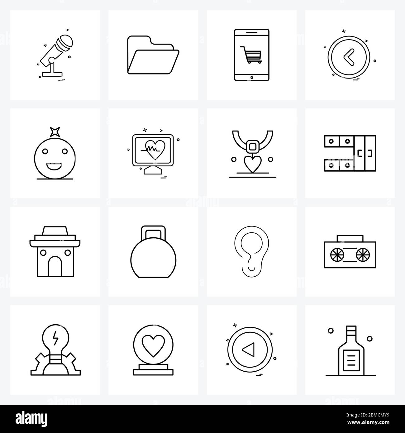 16 Editable Vector Line Icons and Modern Symbols of happy, back, online ...