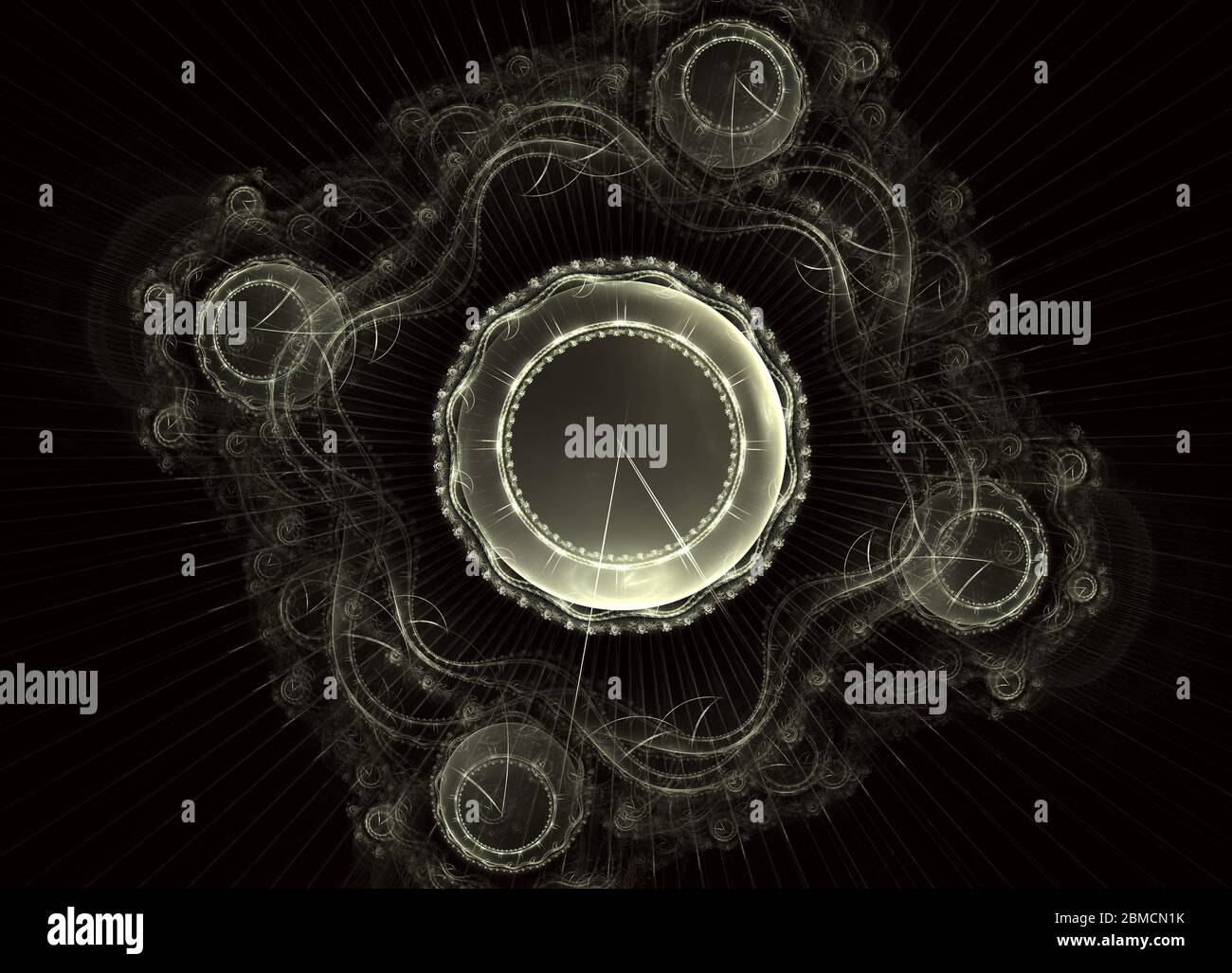 Composition of clock hands, gears and abstract design elements. Clock ...