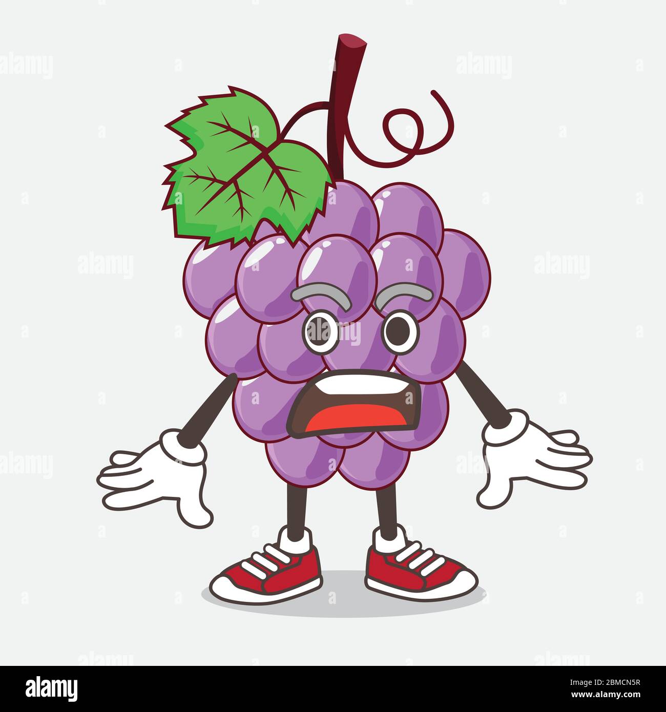 An illustration of Grape Fruit cartoon mascot character with a ...