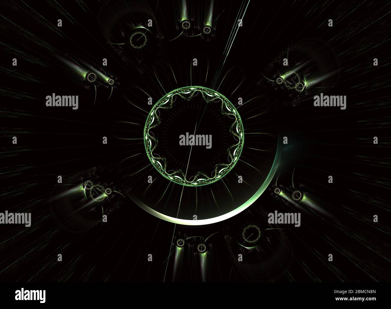 Fractal composition. 3D rendering. Watch digital fractal design ...