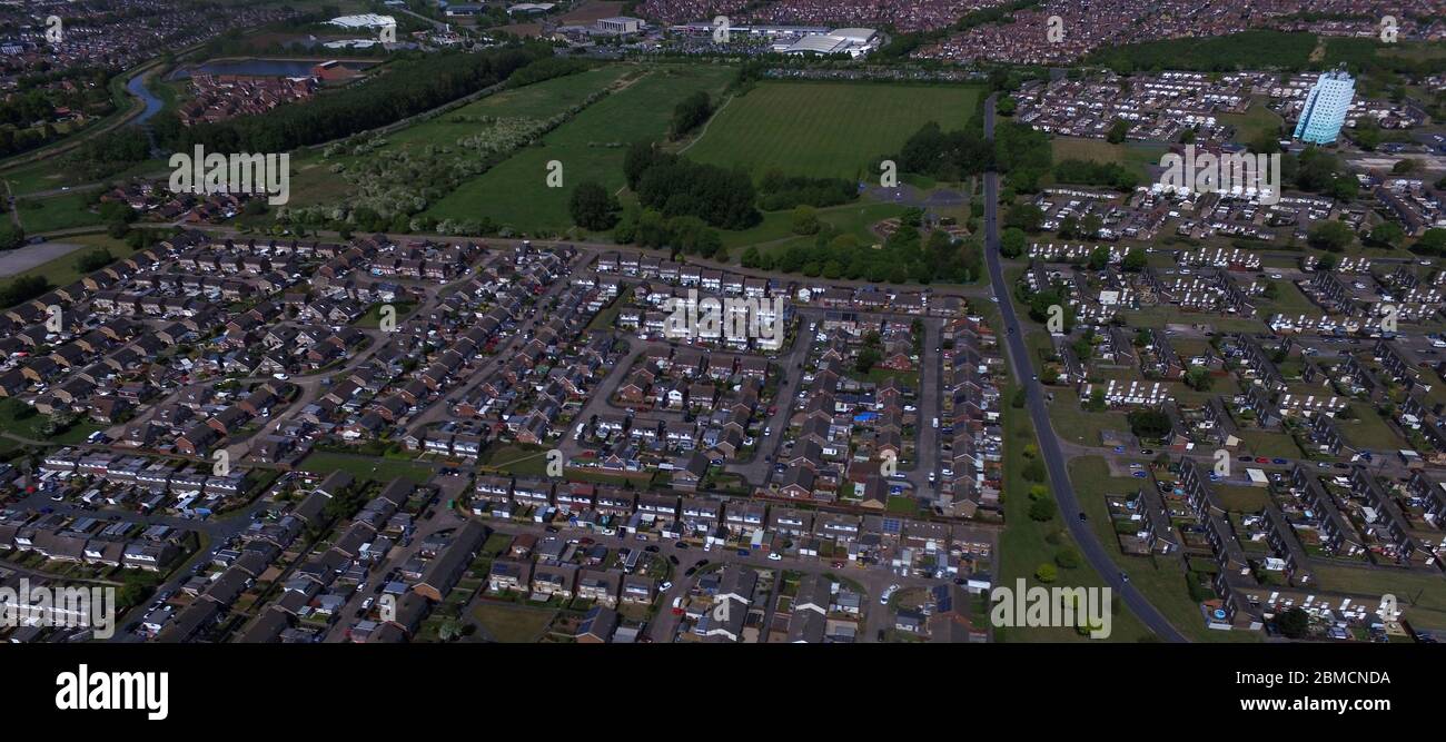 Aerial view of Bransholme, Hull Stock Photo - Alamy