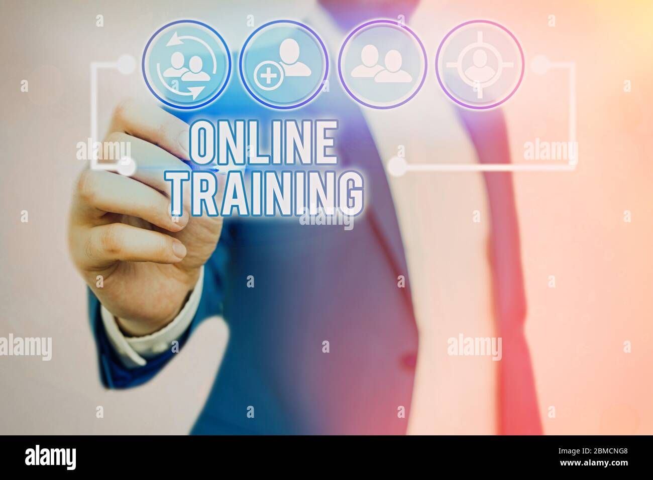 Text sign showing Online Training. Business photo text Take the ...