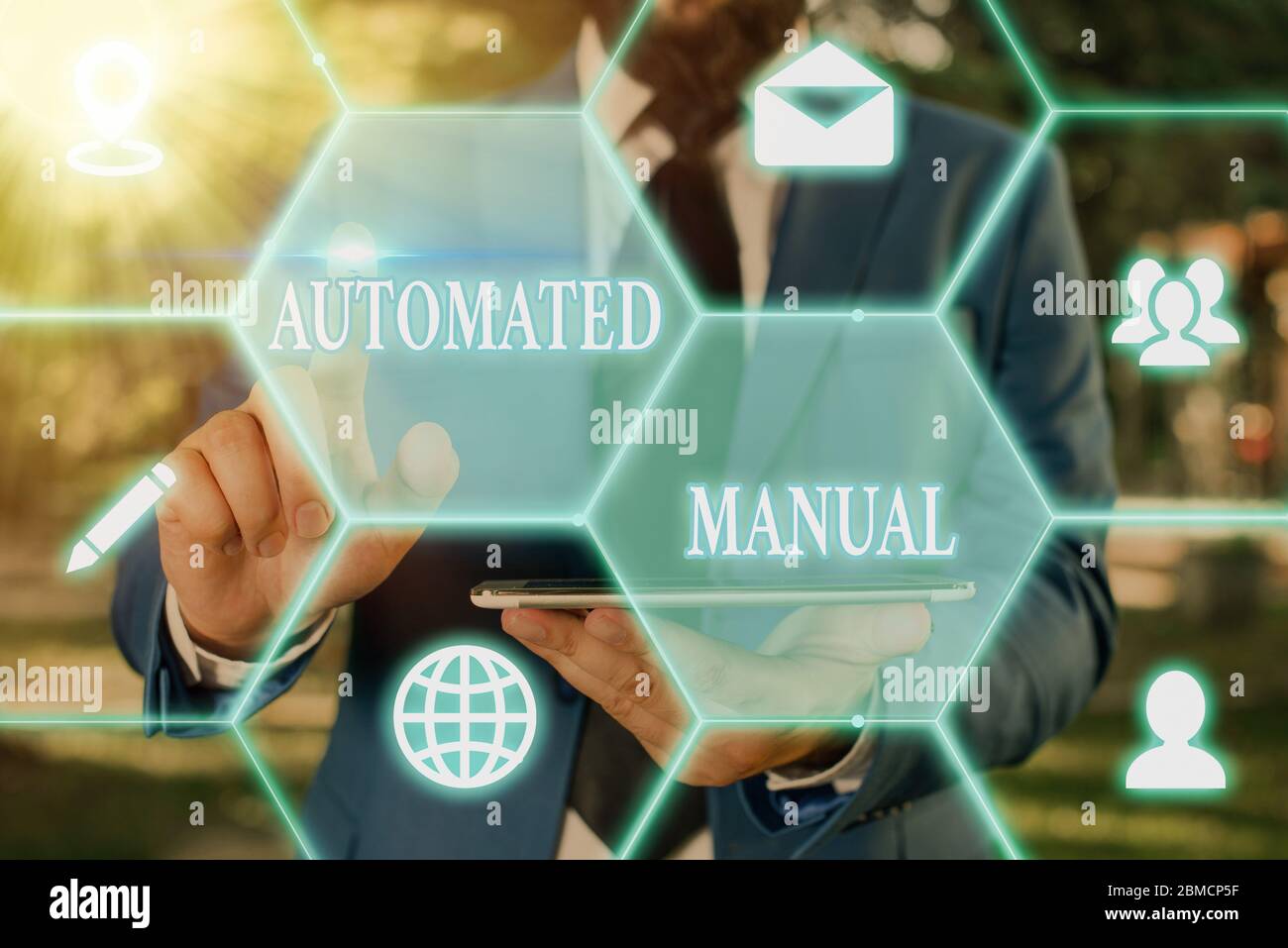 Writing note showing Automated Manual. Business concept for as trigger ...
