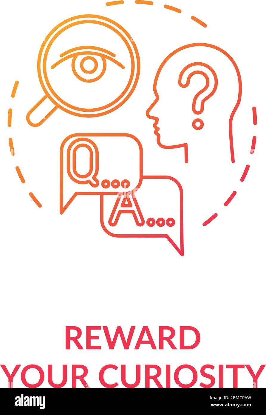 Reward your curiosity concept icon. Self motivating, indulging yourself ...