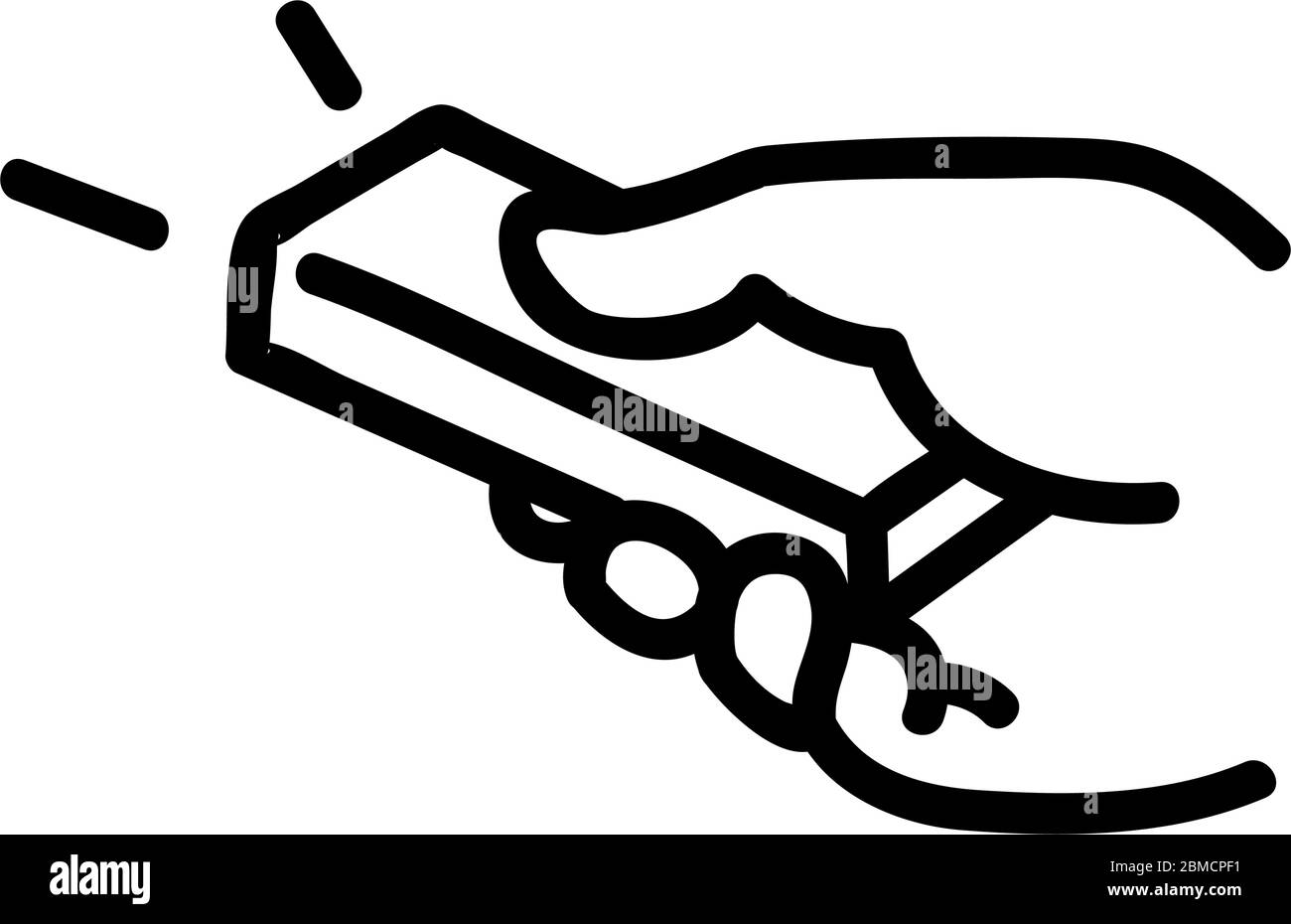 barcode scanner in hand icon vector outline illustration Stock Vector ...