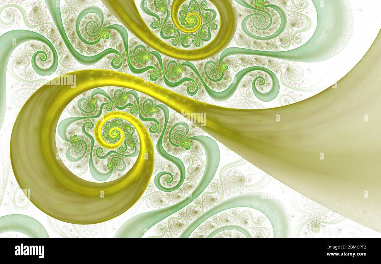 Fractal Spirals. Spirals, curves and fractal elements. Abstract fractal ...