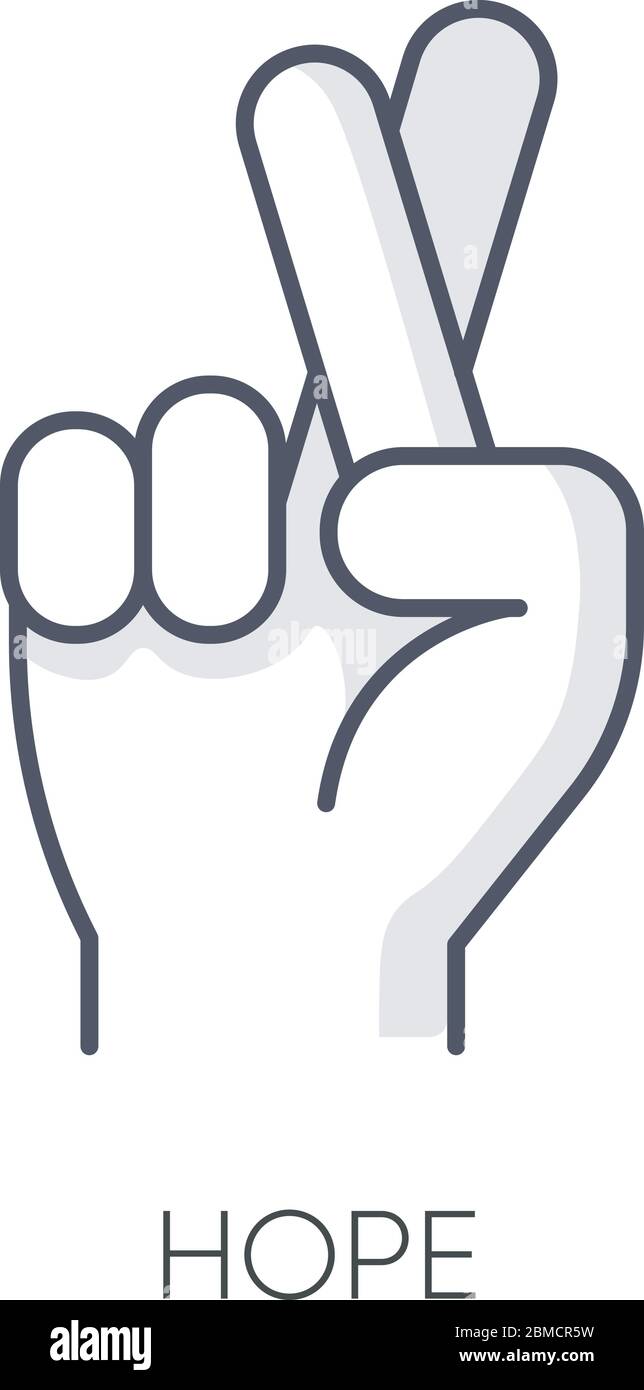 Fingers crossed simple icon Stock Vector Images - Alamy