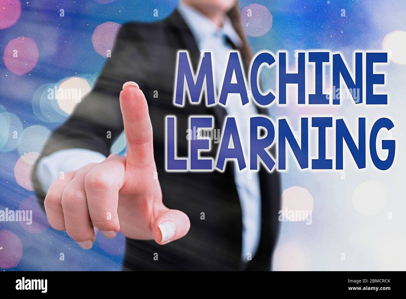 Writing note showing Machine Learning. Business concept for give ...