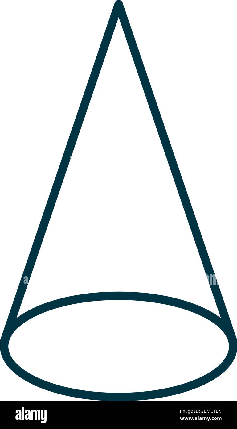 3d cone line style icon design, Geometric shape theme Vector ...