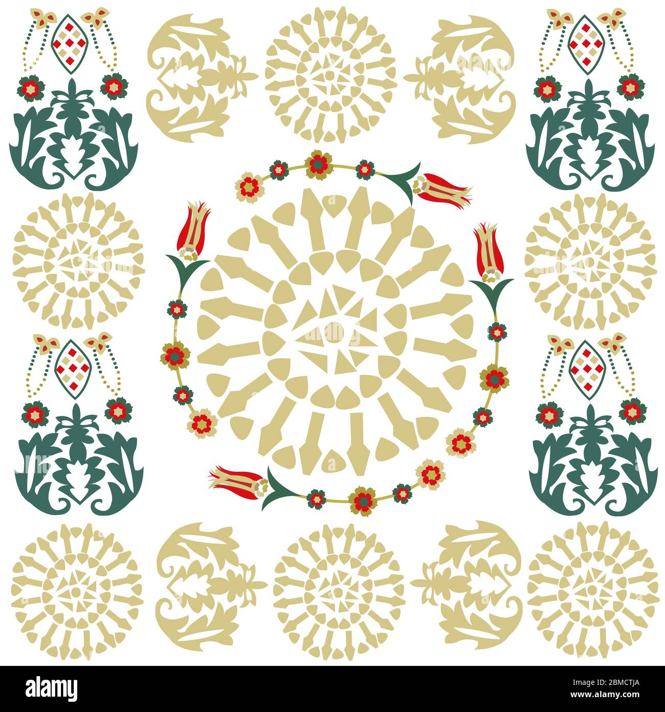 Ottoman tulips and flowers vector background Stock Vector Image & Art ...