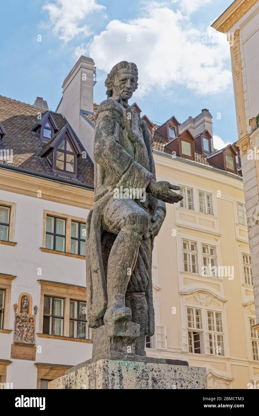 Gotthold Ephraim Lessing monument in Judenplatz Vienna Austia Stock ...