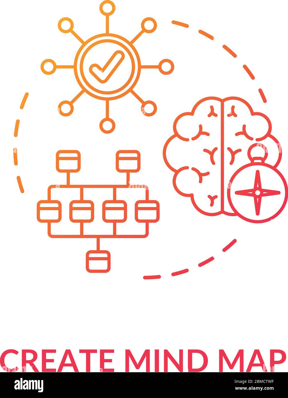 Create mind map concept icon. Finding problem solution, strategic ...