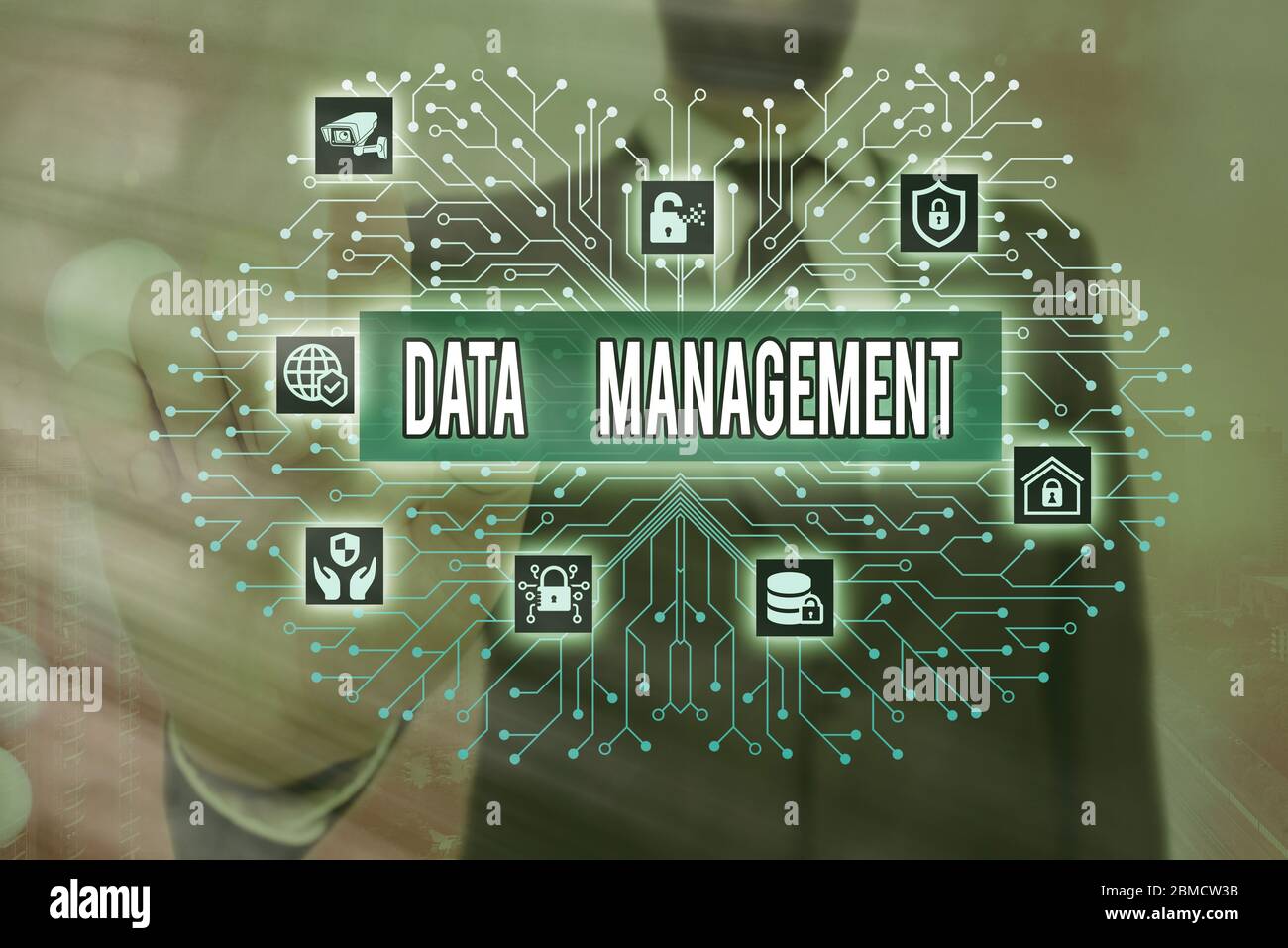 Writing note showing Data Management. Business concept for The practice ...