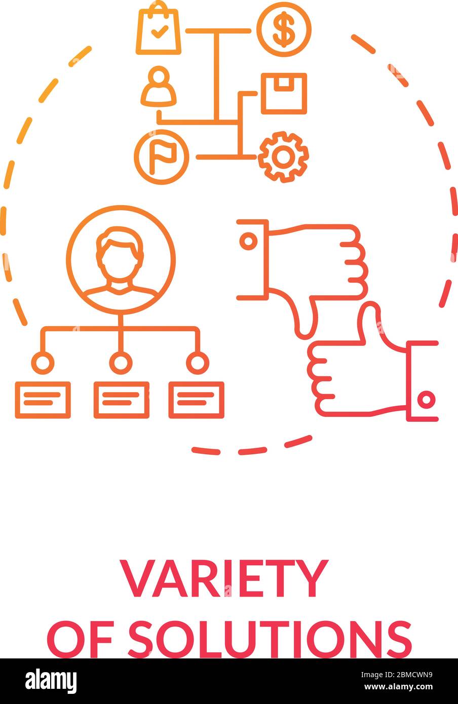 Variety of solutions concept icon. Creative thinking, problem solving ...