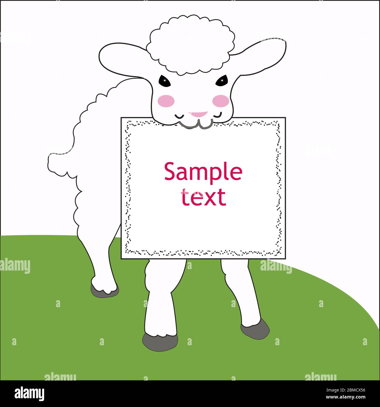Greeting card with sheep vector background Stock Vector Image & Art - Alamy