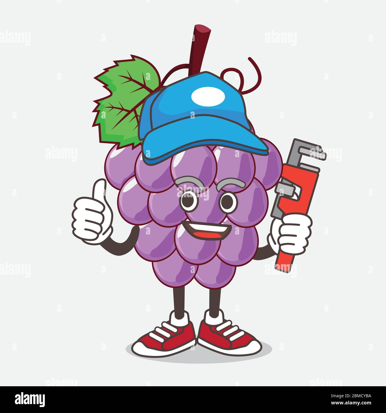An illustration of Grape Fruit cartoon mascot character as happy ...