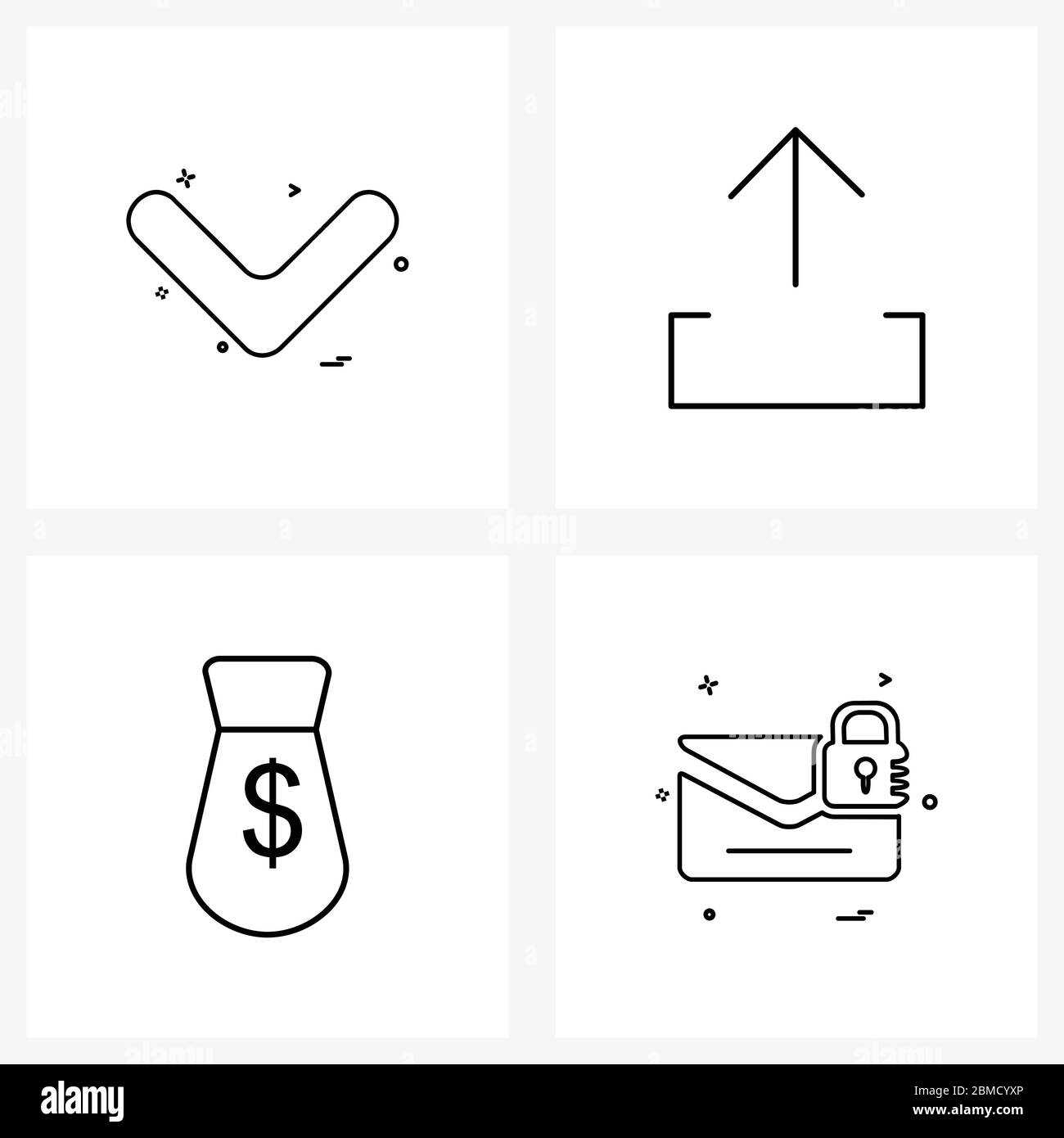 UI Set of 4 Basic Line Icons of arrow; money; arrow ; up; currency ...