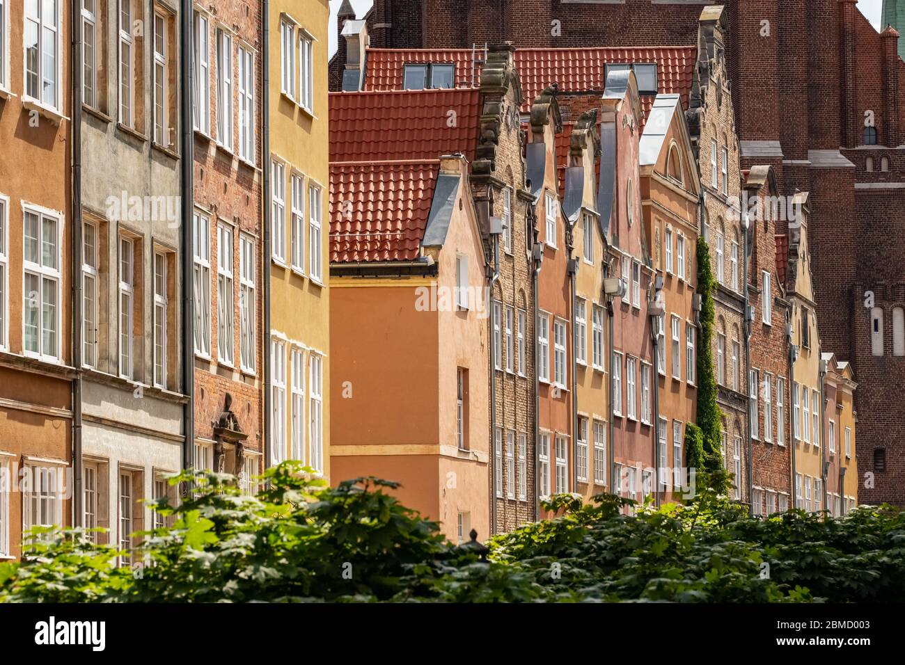 Architecture of Gdansk old town with colorful buildings, Poland Stock ...