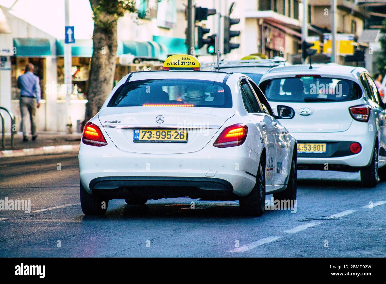 Tel Aviv Israel October 03, 2019 View of traditional Israeli taxi ...